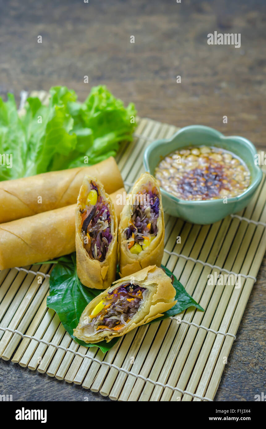 Fried Chinese Traditional Spring rolls food, asian cuisine Stock Photo ...