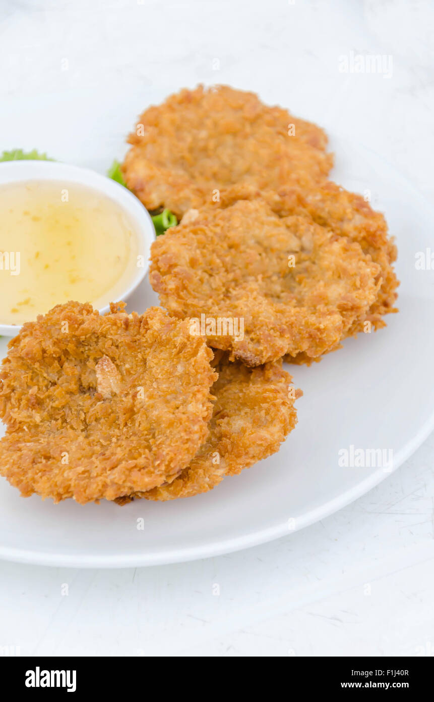 Close up Deep Fried Shrimp Cakes (Tod Mun Kung Stock Photo - Alamy