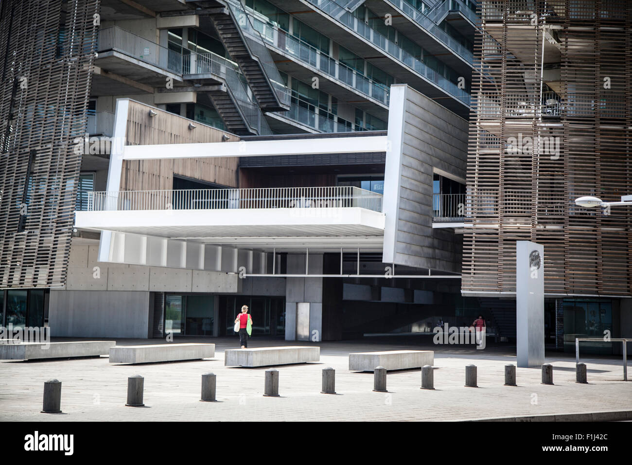 Facade of modern building in Barcelona, Spain Stock Photo - Alamy