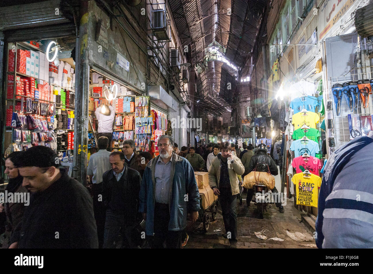 Iranians in a corridor of the Grand Bazaar also known as Tehran's Grand ...
