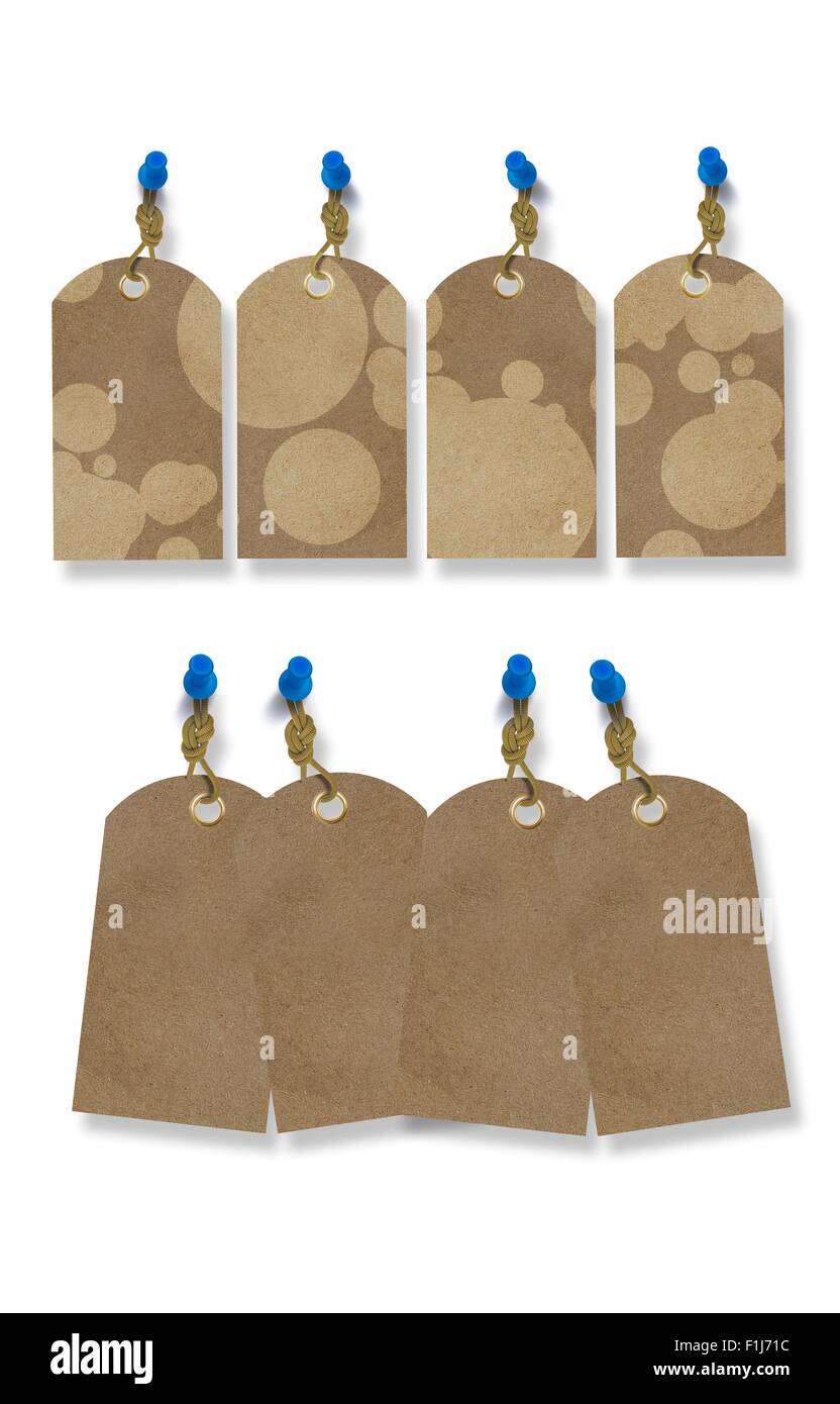 Cardboard Paper Price or Sale Tags Isolated on White. Two Different ...