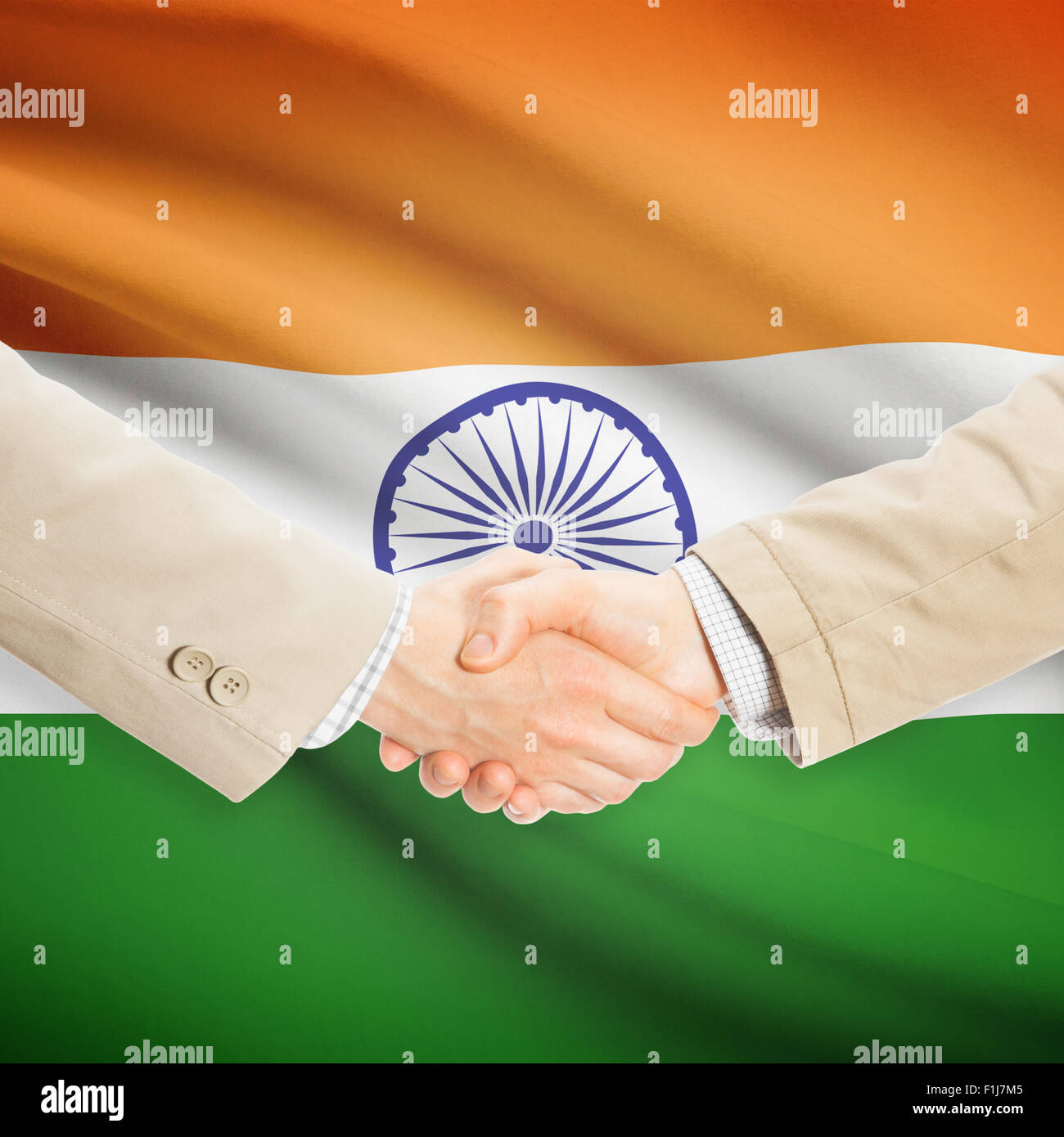 India flag handshake hi-res stock photography and images - Alamy