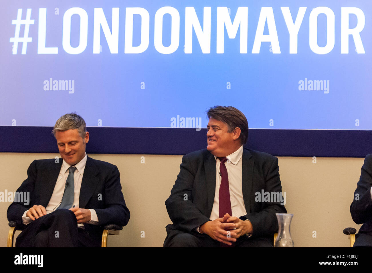 London, UK. 2 September 2015. Zac Goldsmith and Stephen Greenhalgh ...
