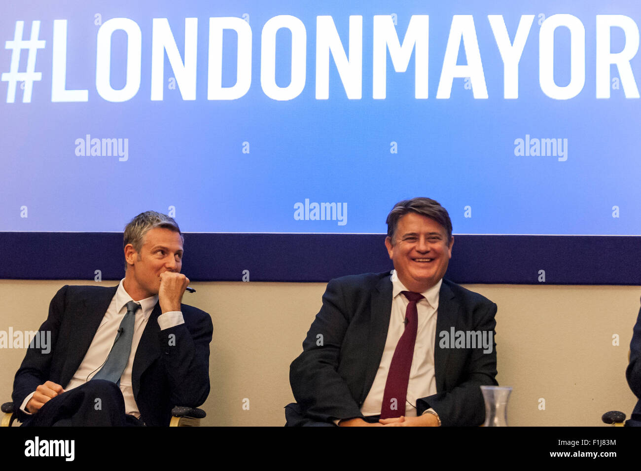 London, UK. 2 September 2015. Zac Goldsmith and Stephen Greenhalgh ...