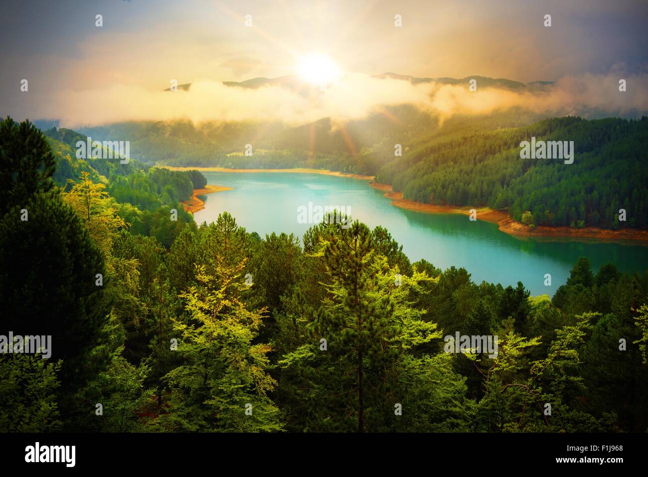 Beautiful river landscape Stock Photo - Alamy