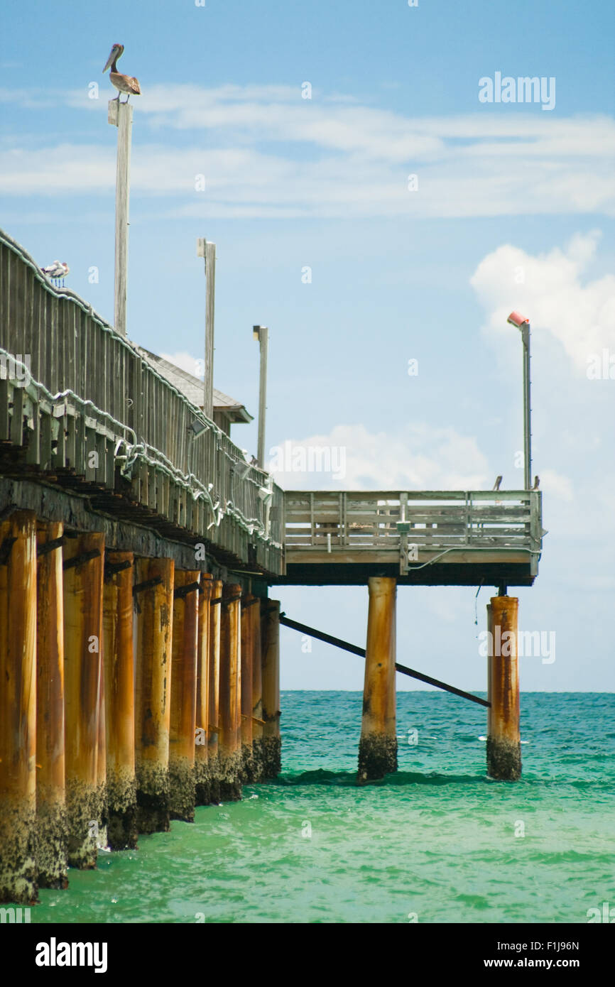 Pier in the Atlantic Ocean, Miami, Miami-Dade County, Florida, USA ...