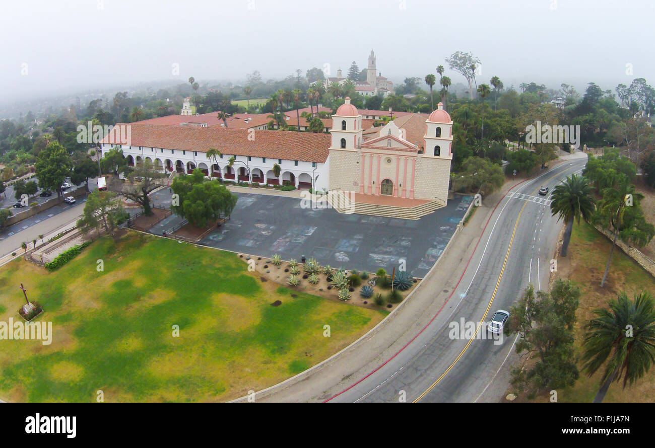 Aerial view of the historic Santa Barbara Mission Stock Photo - Alamy