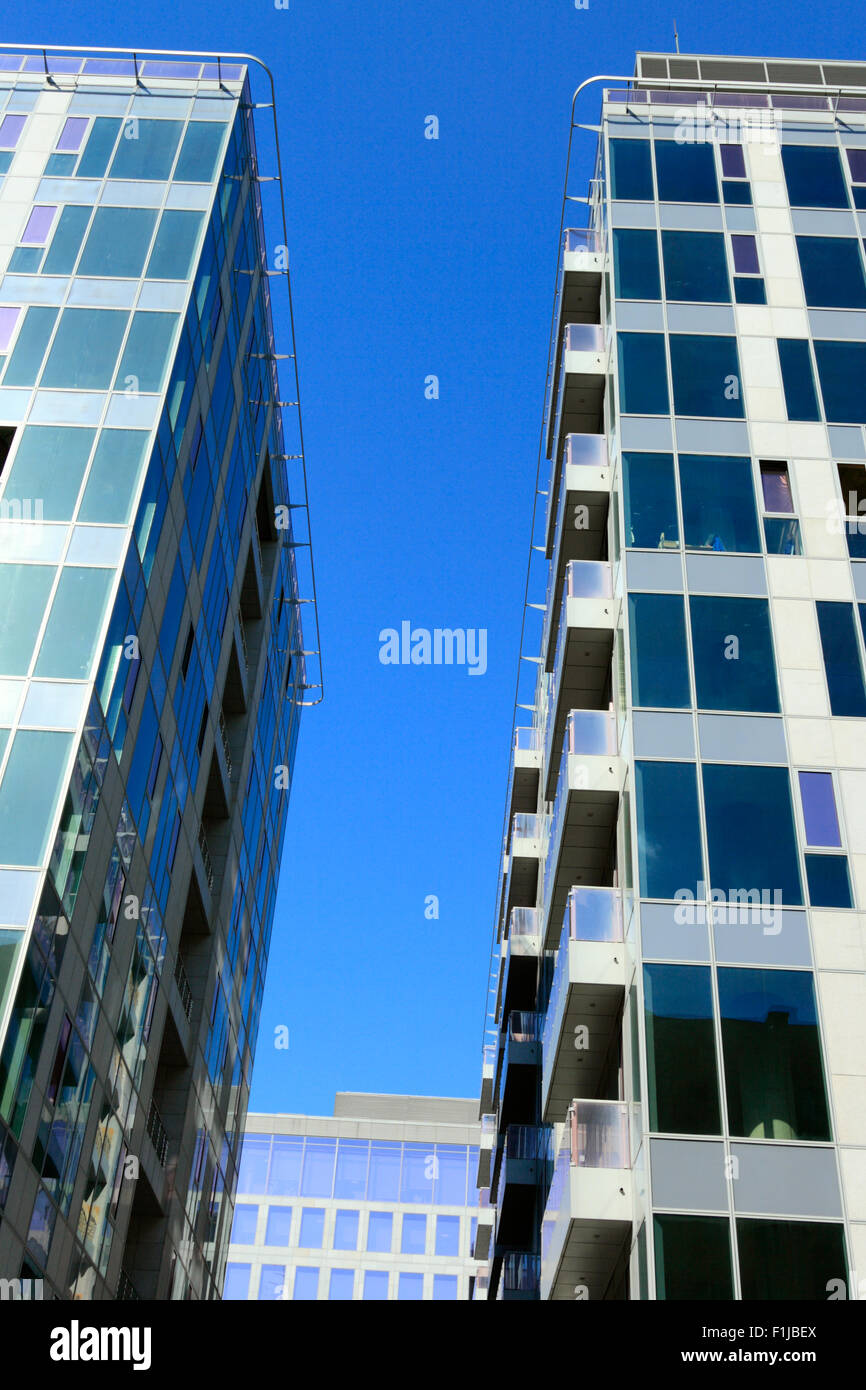 Complex of new office buildings. Close view Stock Photo - Alamy