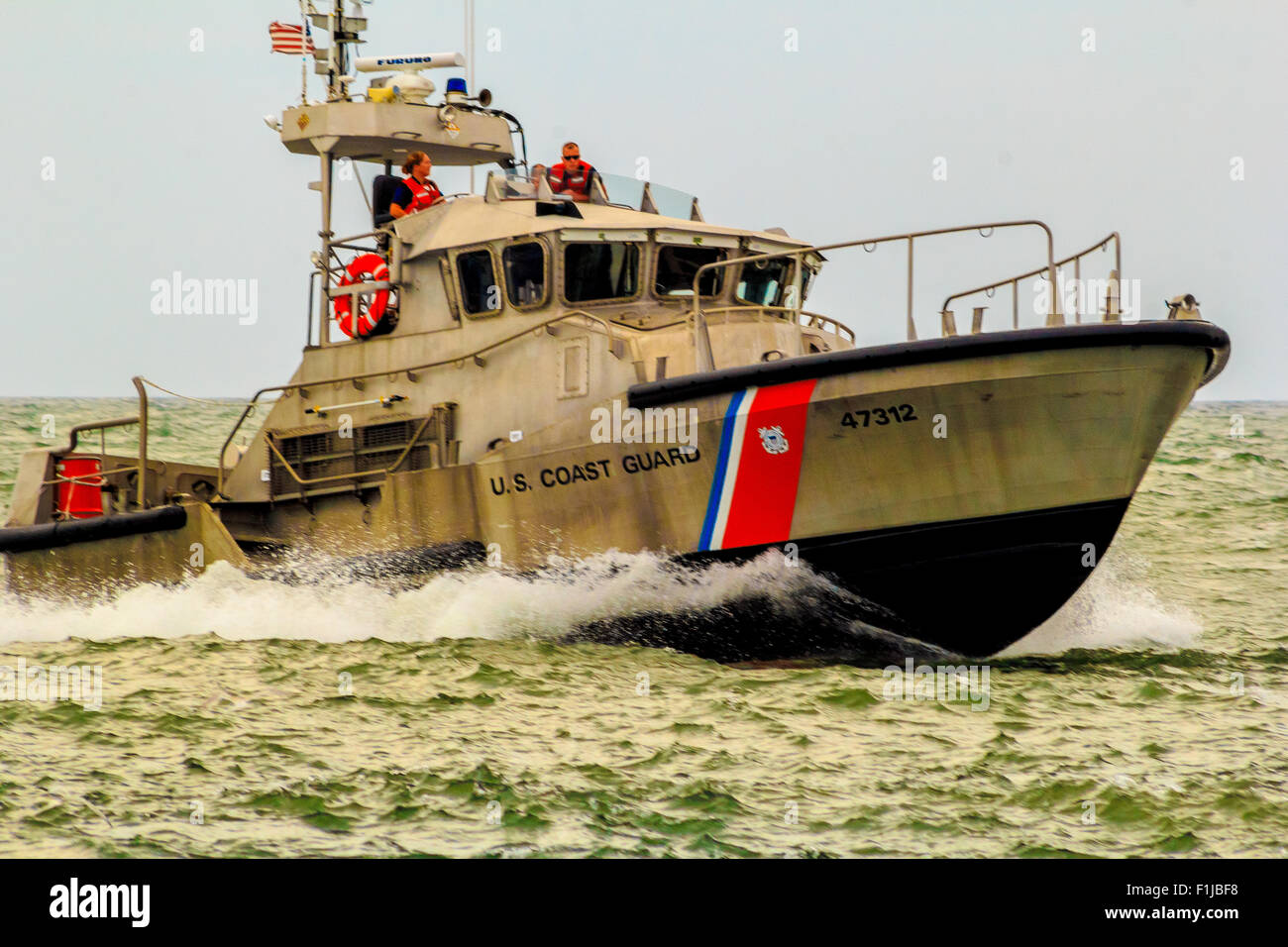 Coast Guard Motor Life Boat Returning To Port Through The Ocean City ...