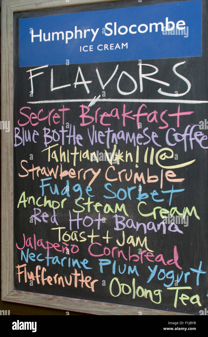 Sign board for Humphry Slocombe Ice Cream shop on Harrison Street in ...