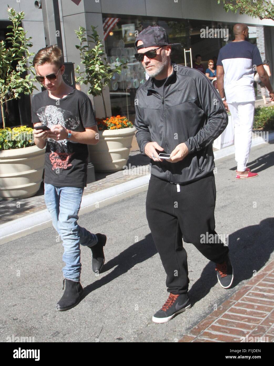 Fred Durst takes his son Dallas Durst shopping at The Grove Featuring ...