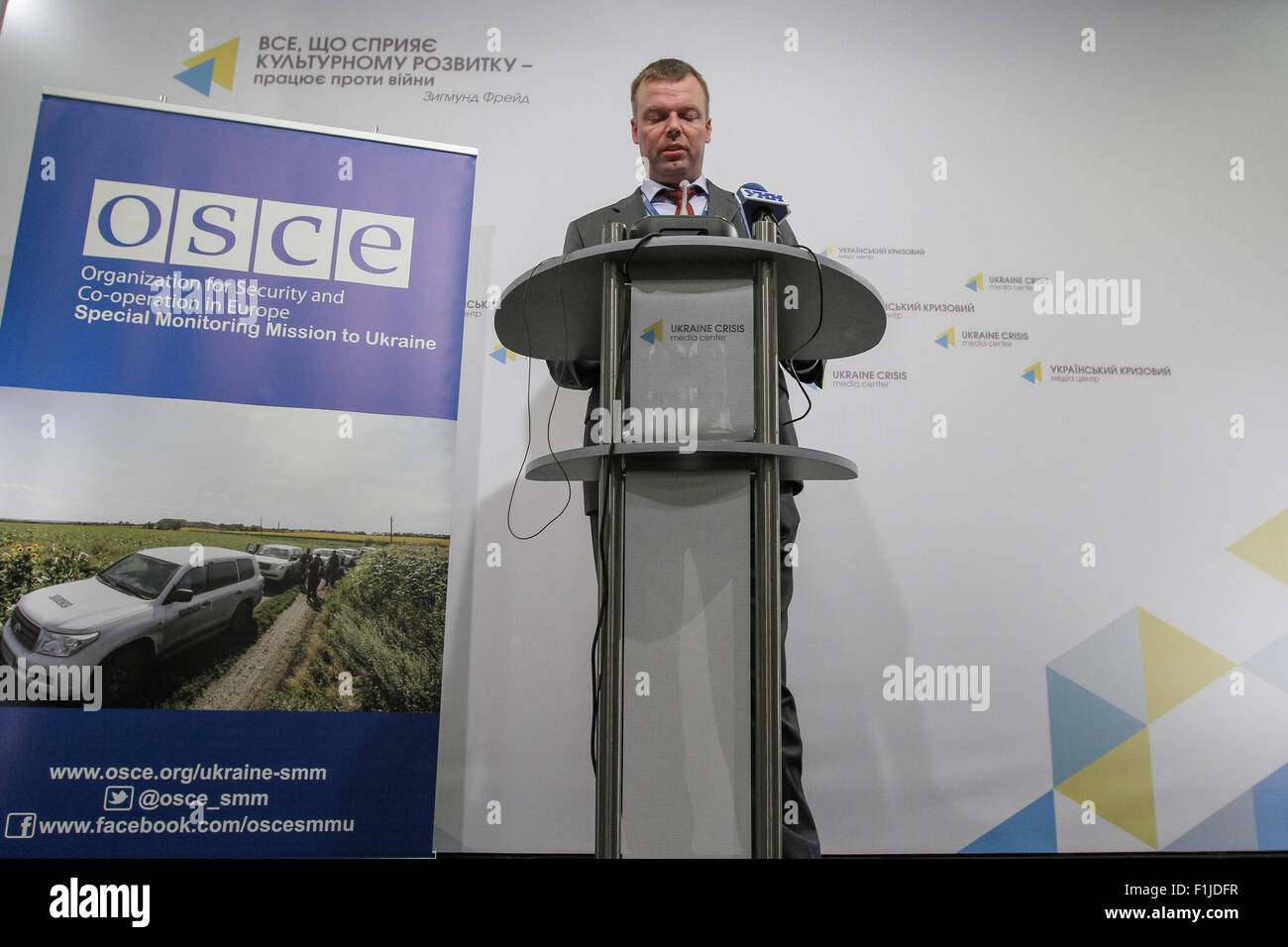 Kiev, Ukraine. 02nd Sep, 2015. Alexander Hug, Deputy Chief Monitor of ...