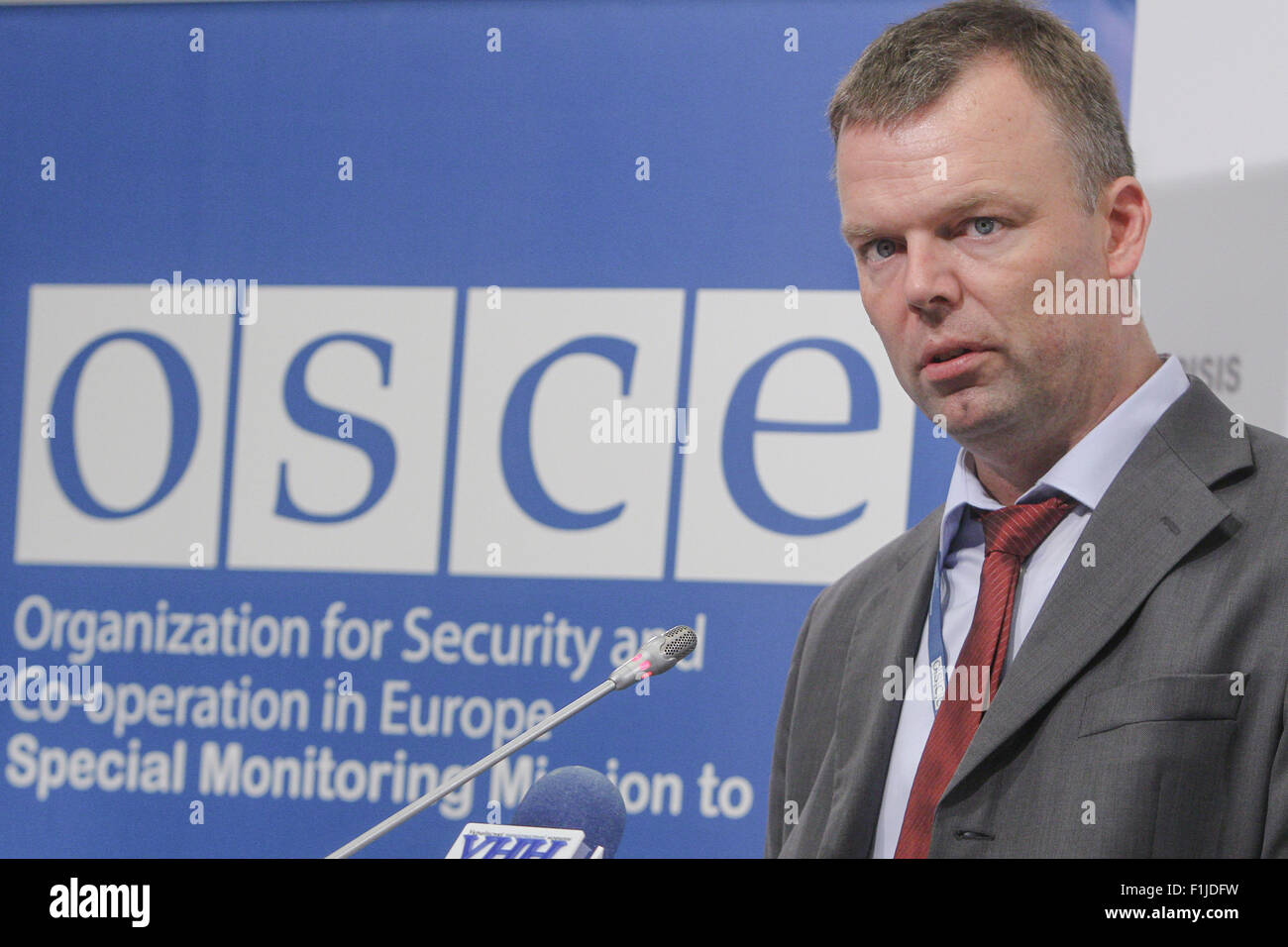 Kiev, Ukraine. 02nd Sep, 2015. Alexander Hug, Deputy Chief Monitor of ...