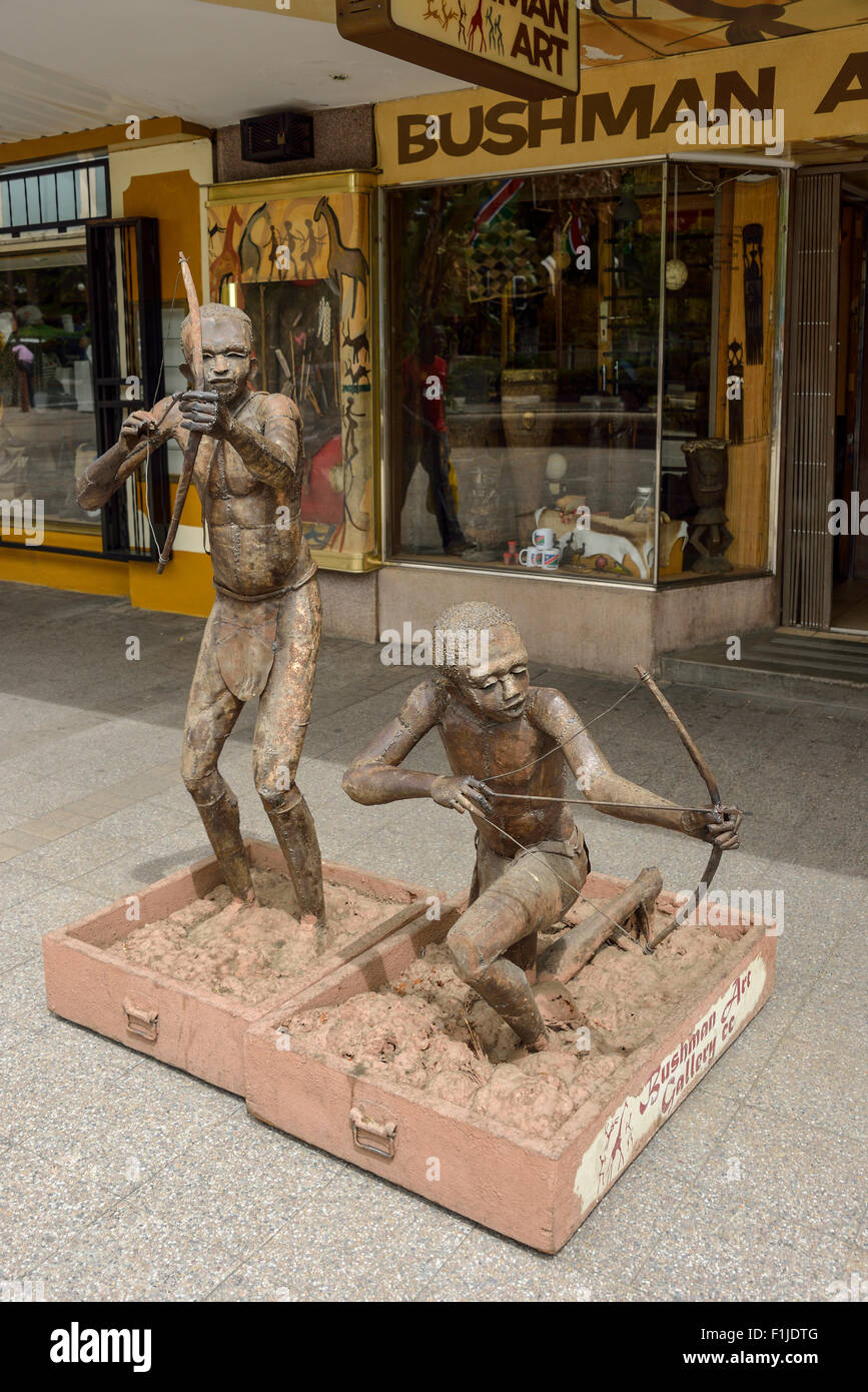 Bushman sculpture outside Busman Art Gallery, Independence Avenue ...