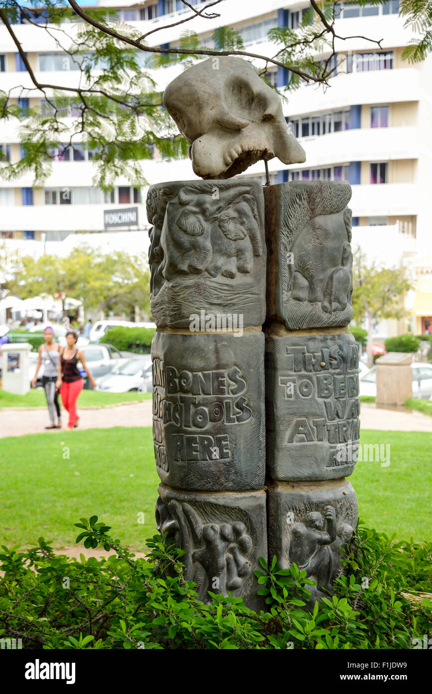 Stone age elephant column in Zoopark, Independence Avenue, Windhoek ...