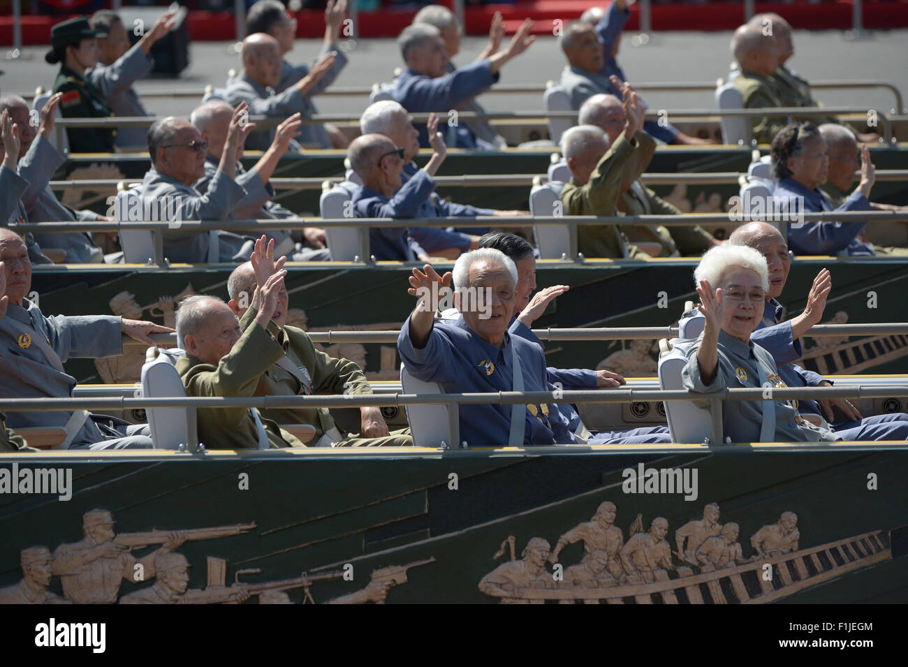 Beijing, China. 3rd Sep, 2015. Veterans in a phalanx attend a parade in ...