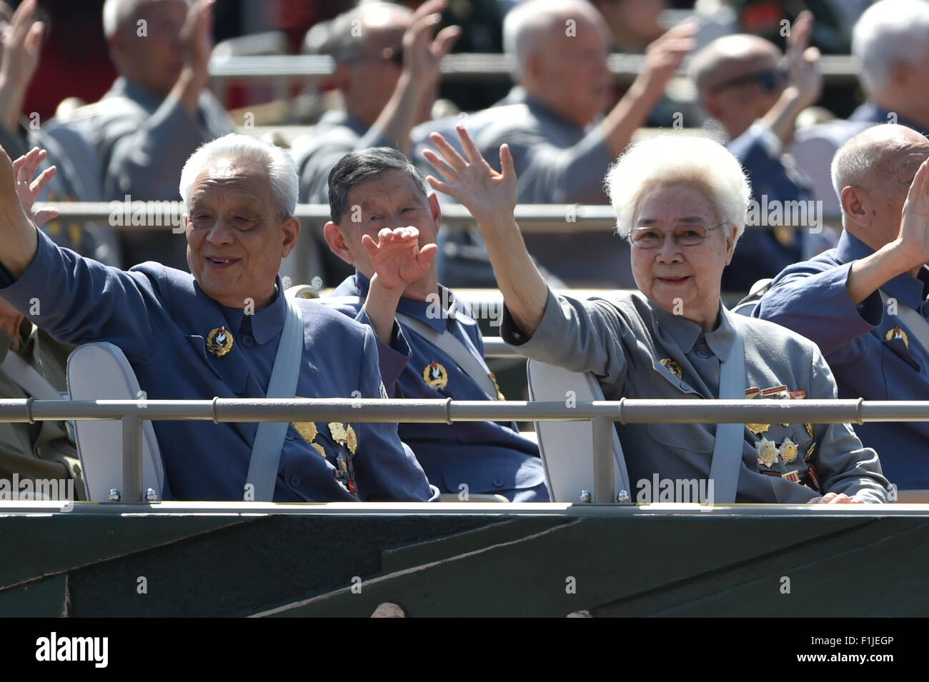 Beijing, China. 3rd Sep, 2015. Veterans in a phalanx attend a parade in ...