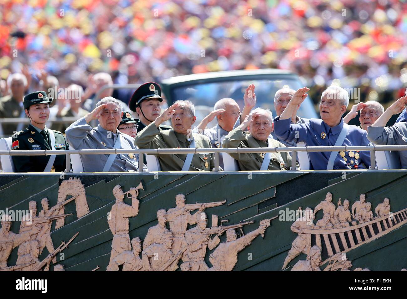 Beijing, China. 3rd Sep, 2015. Veterans in a phalanx attend a parade in ...