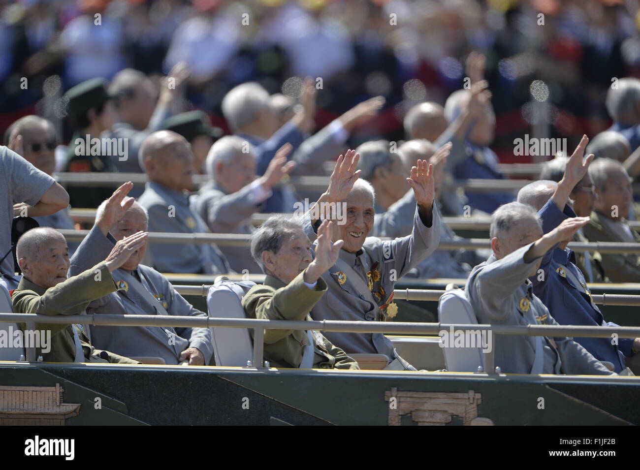 Beijing, China. 3rd Sep, 2015. Veterans in a phalanx attend a parade in ...