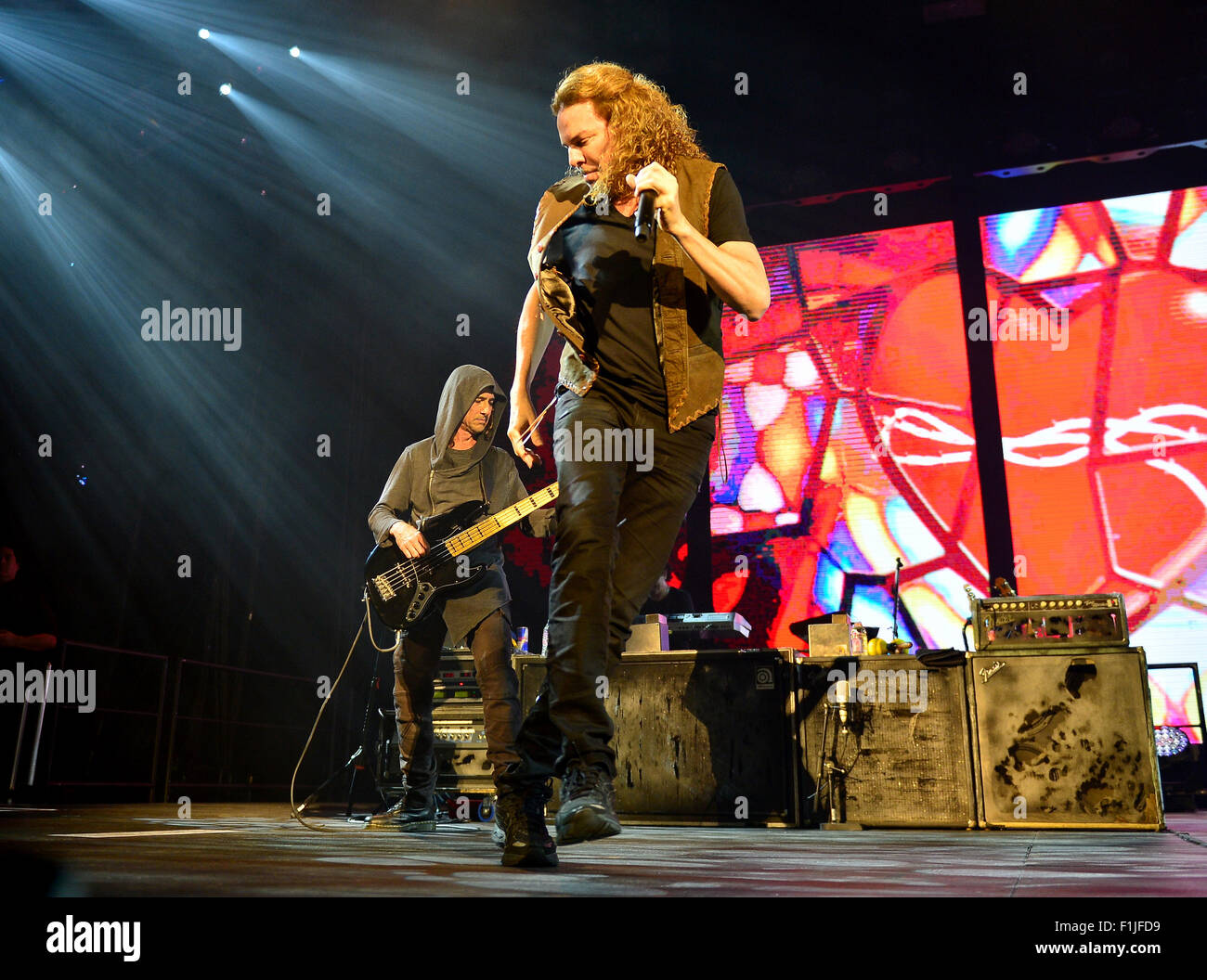 Mexican pop rock band Maná perform at the AmericanAirlines Arena on their 'Cama Incendiada Tour ...