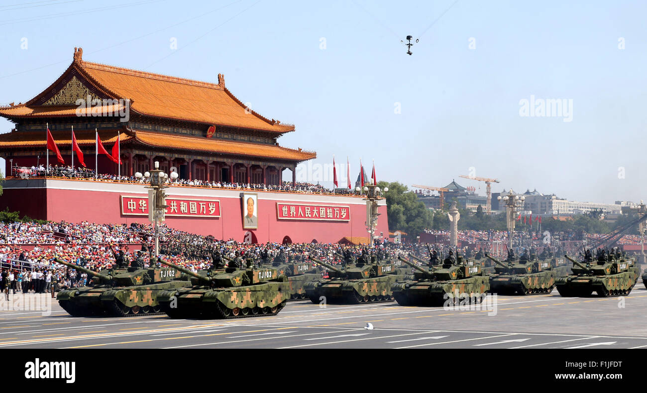 Beijing, China. 3rd Sep, 2015. Tanks attend a parade in Beijing ...