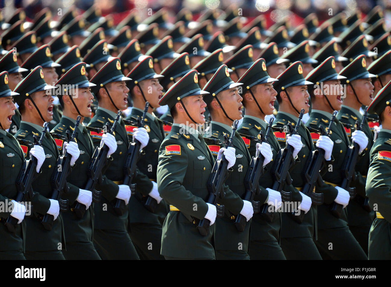 Beijing, China. 3rd Sep, 2015. Soldiers of a foot formation march ...