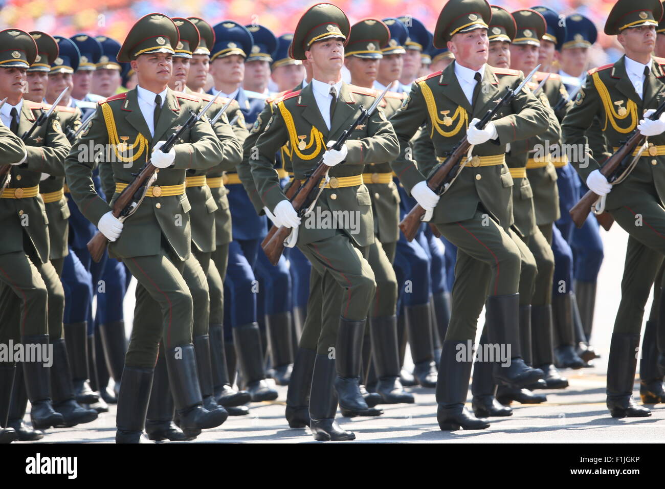 Beijing, China. 3rd Sep, 2015. The Belarusian phalanx attends a parade ...