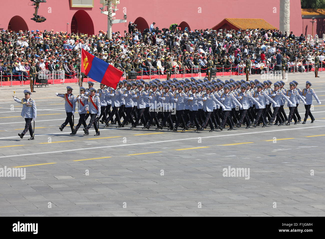 Beijing, China. 3rd Sep, 2015. The phalanx of Mongolia attends a parade ...
