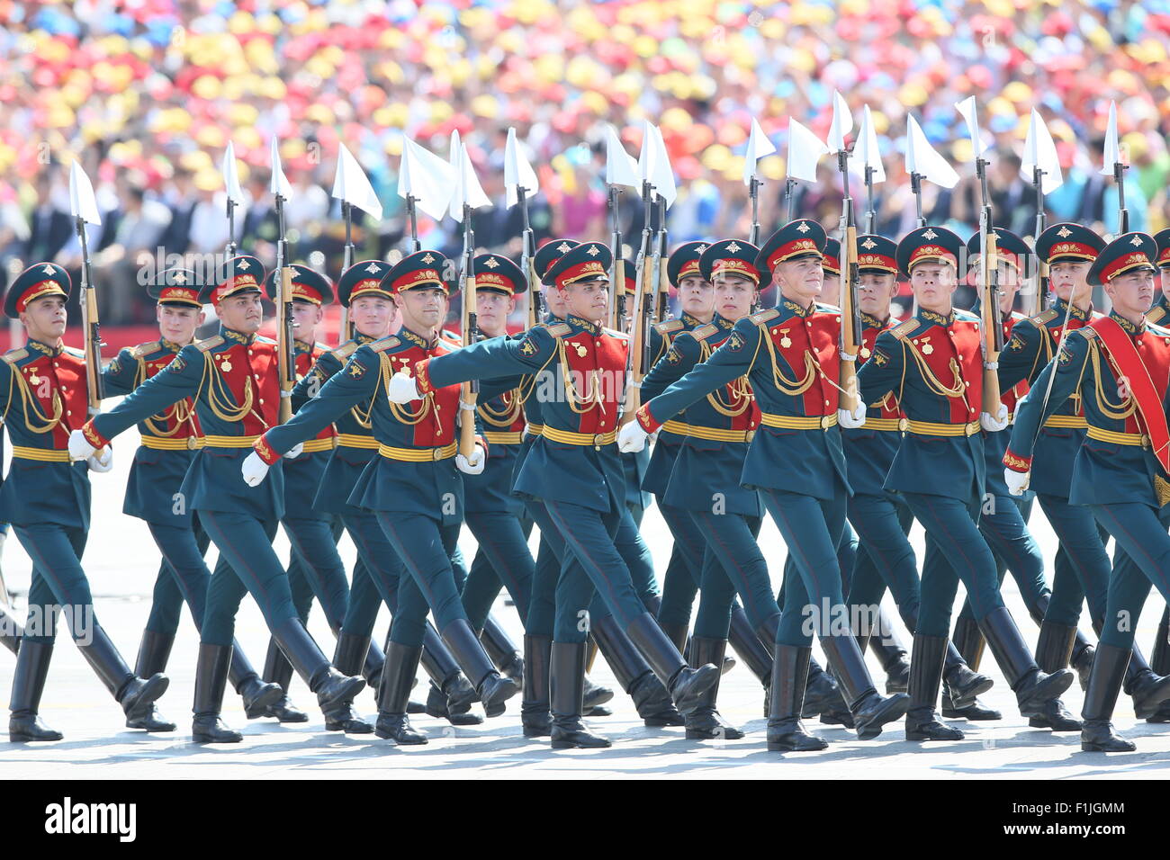 Beijing, China. 3rd Sep, 2015. The Russian phalanx attends a parade in ...