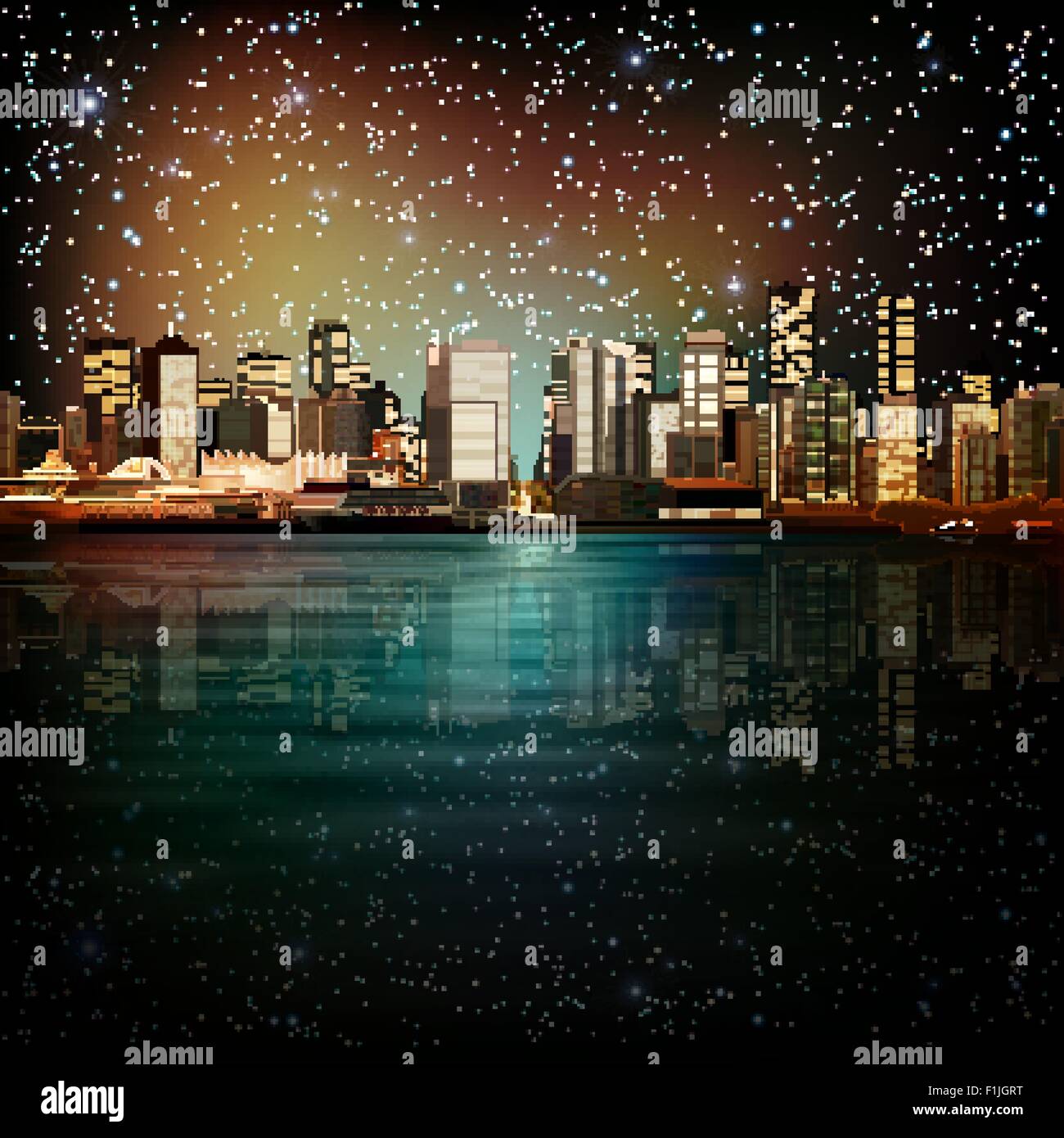 Sky brown water white building Stock Vector Images - Alamy