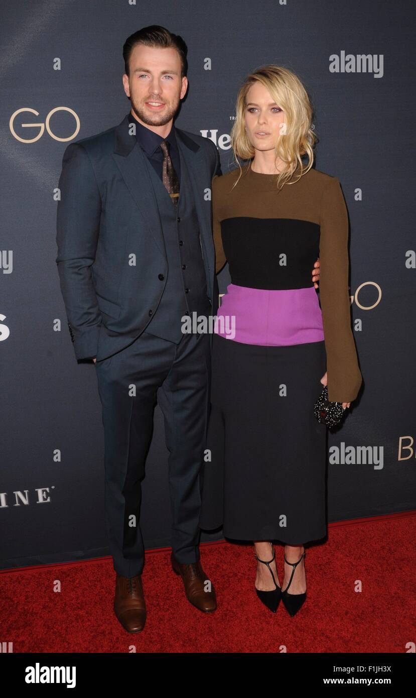Los Angeles, CA, USA. 2nd Sep, 2015. Chris Evans, Alice Eve at arrivals ...