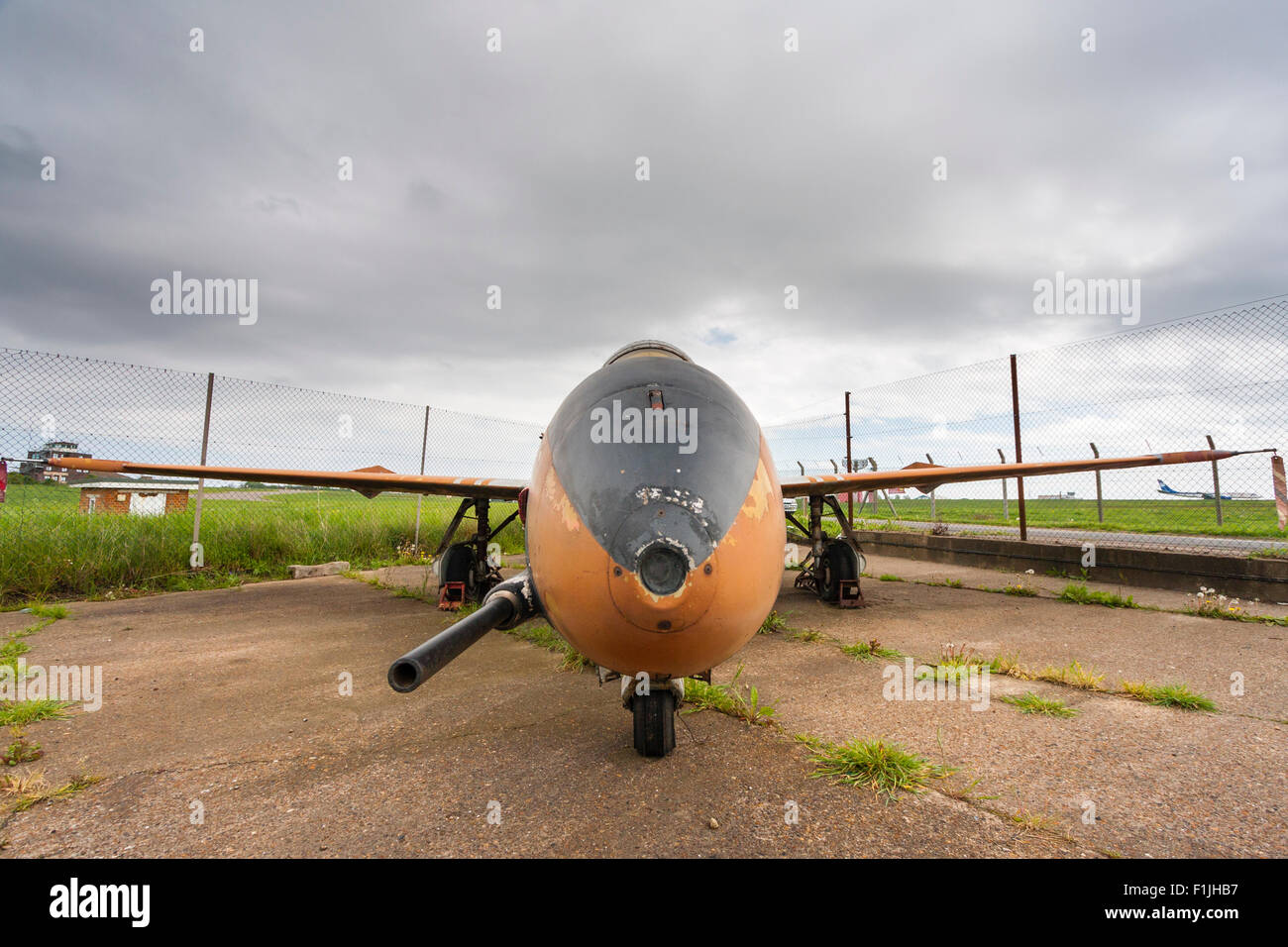 Manston airport museum. PZL Mielec TS-11 Iskra, a Polish jet trainer ...