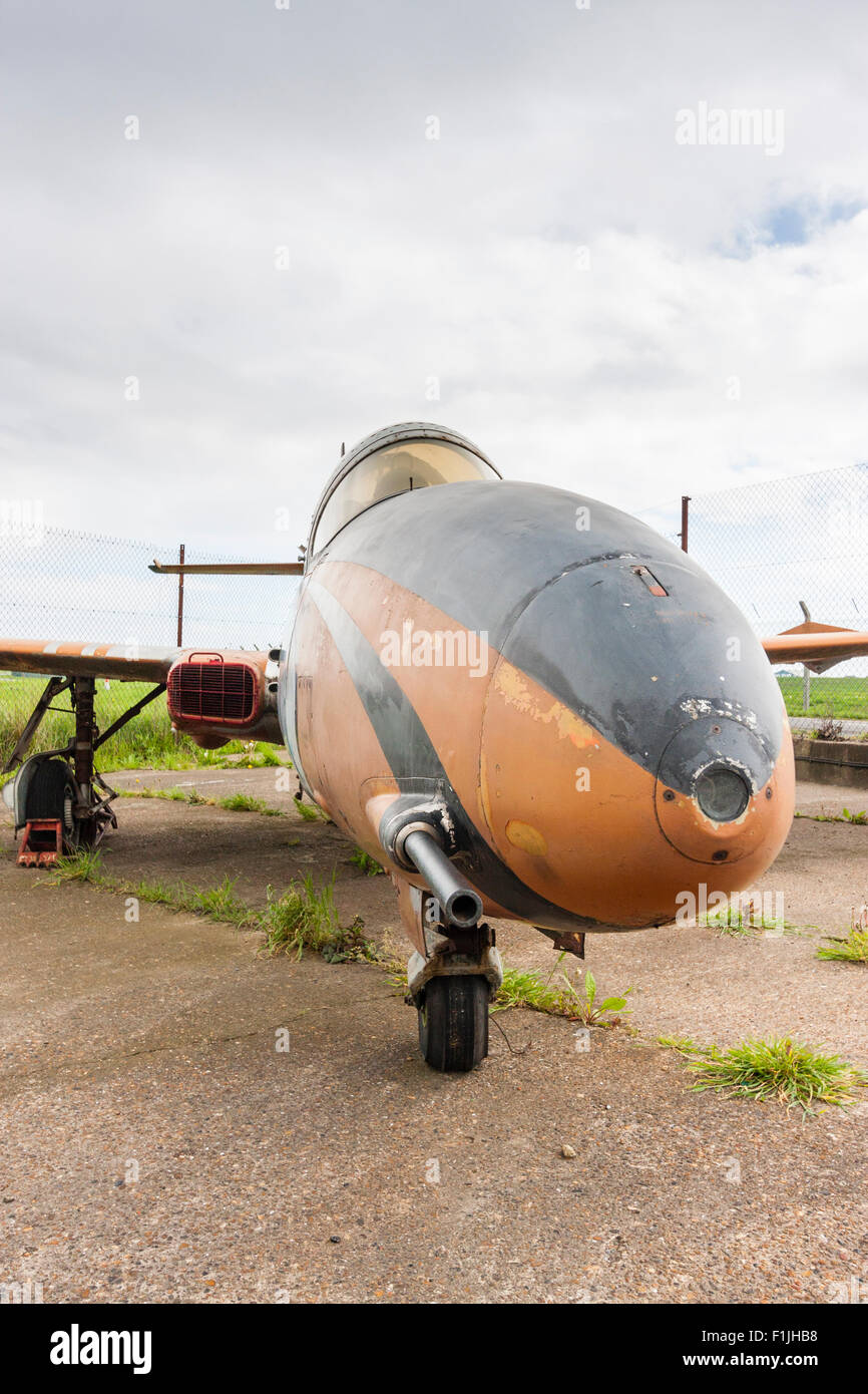 Manston airport museum. PZL Mielec TS-11 Iskra, a Polish jet trainer ...