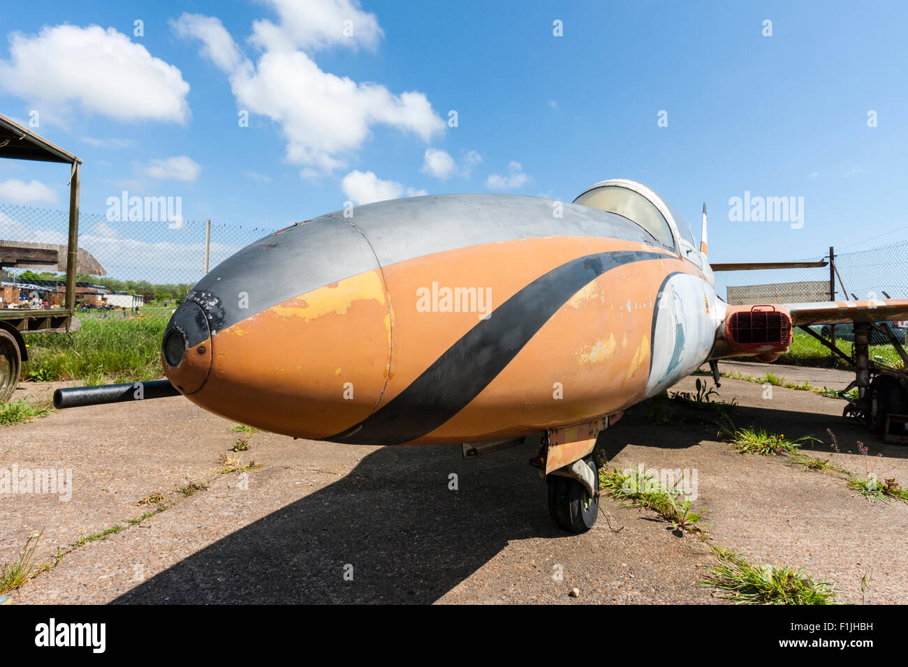 Manston airport museum. PZL Mielec TS-11 Iskra, a Polish jet trainer ...