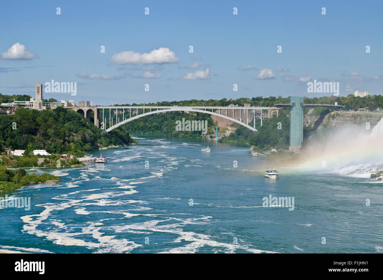 Rainbow Bridge between Canada and USA over the Niagara River in Niagara ...