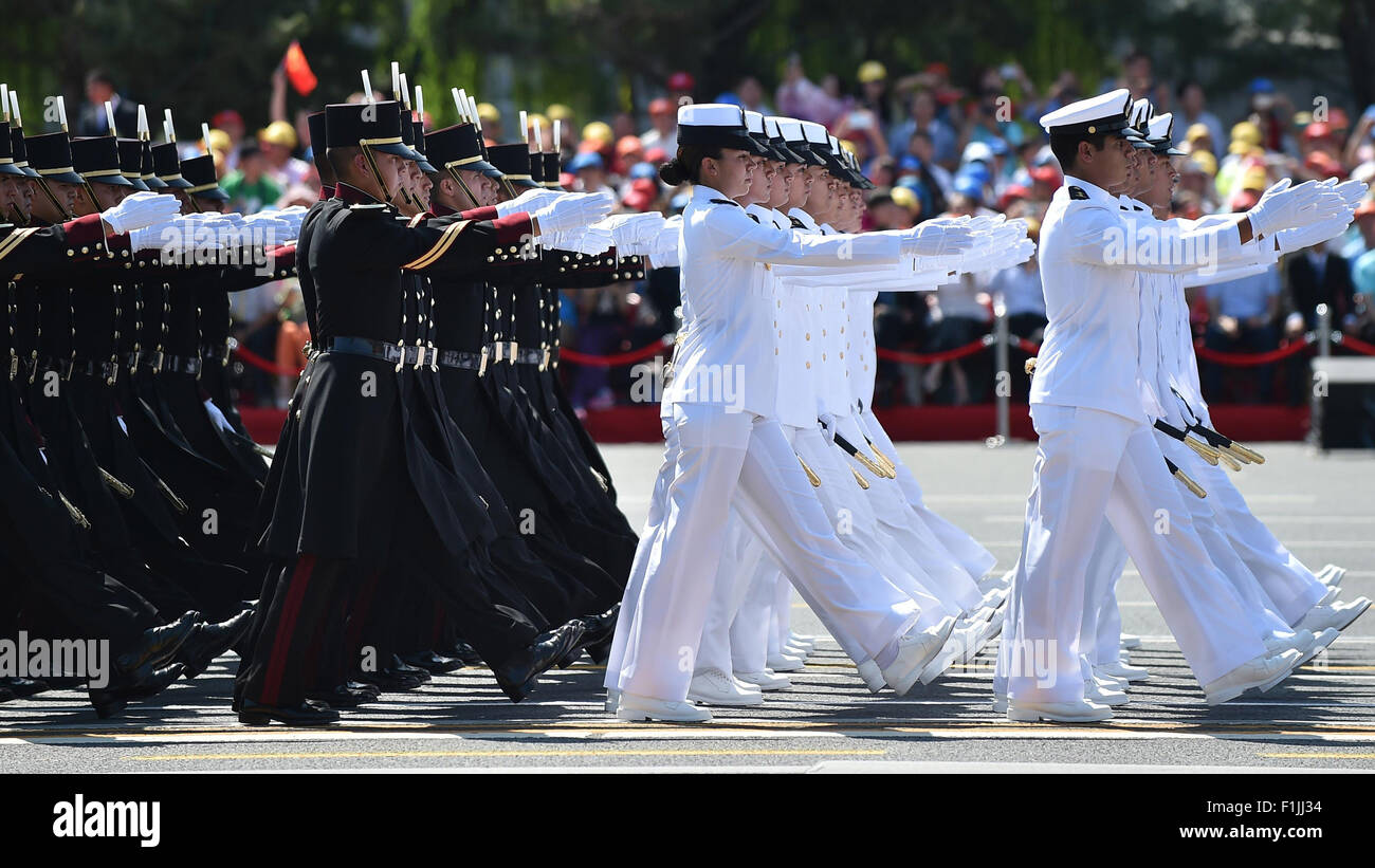 Beijing, China. 3rd Sep, 2015. The Mexican phalanx attends a parade in ...