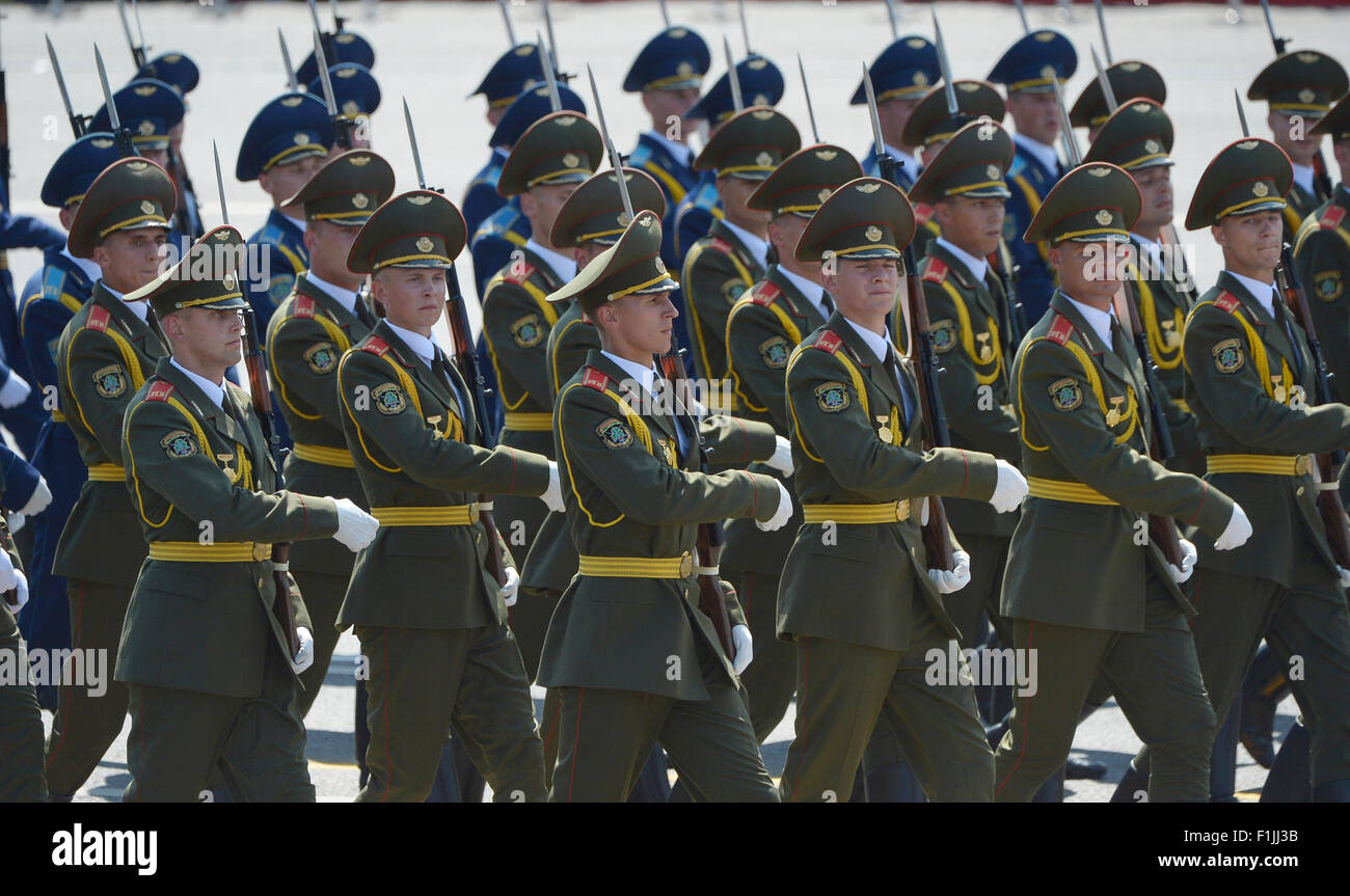 Beijing, China. 3rd Sep, 2015. The Belarusian phalanx attends a parade ...