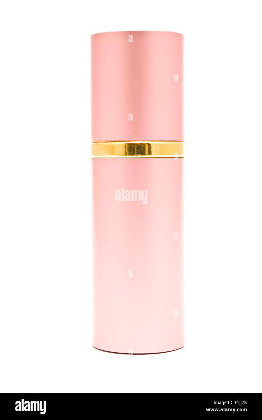 Pink spray can isolated on white Stock Photo - Alamy