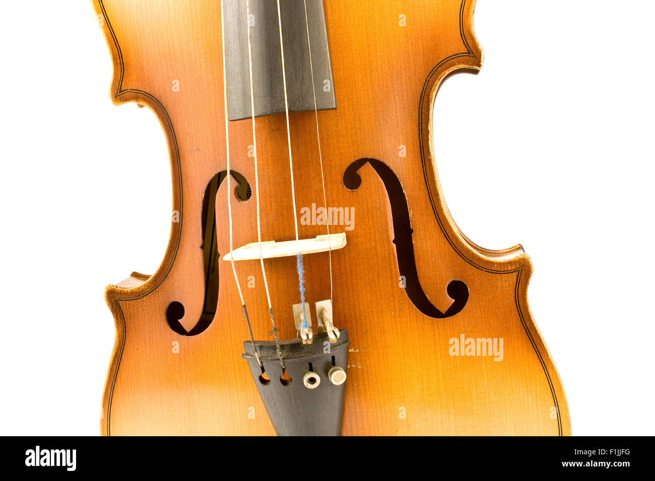 Close up of violin body isolated on white Stock Photo - Alamy