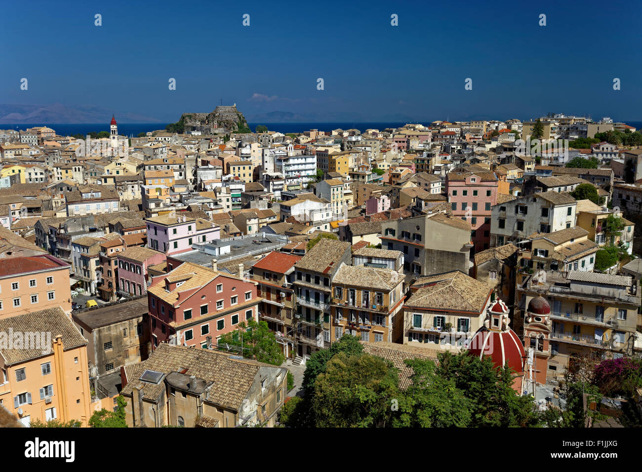 View of the historic centre, Corfu Town, Unesco World Heritage Site ...