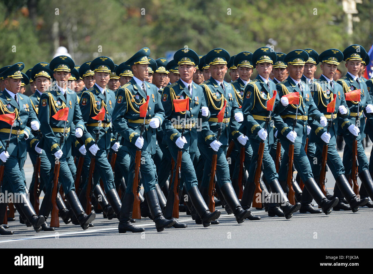Beijing, China. 3rd Sep, 2015. The phalanx of Tajikistan attends a ...