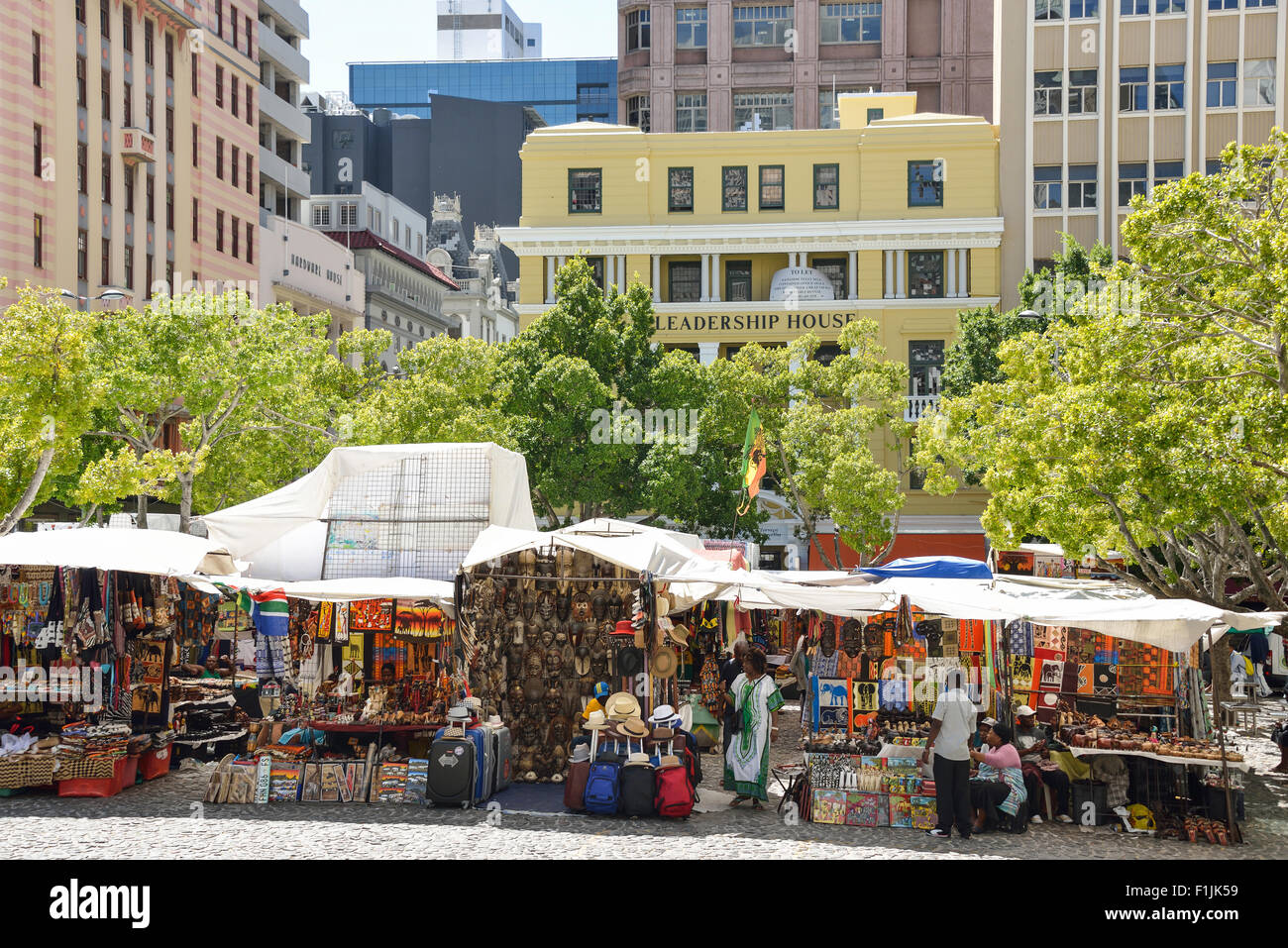 Market stalls in Green Market Square, CBD, Cape Town, Western Cape ...