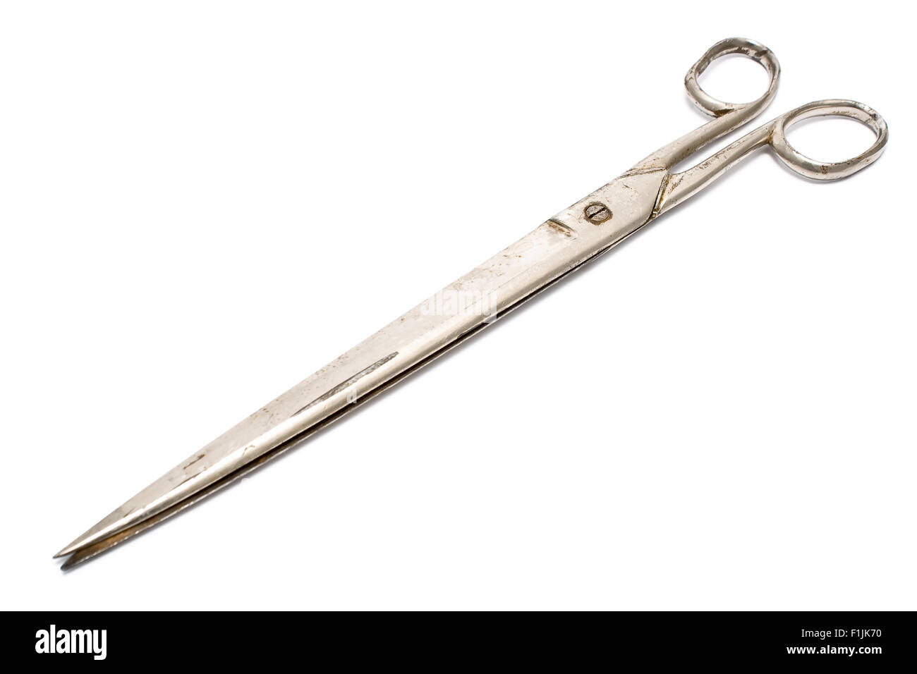 Very long old scissors isolated on white Stock Photo - Alamy