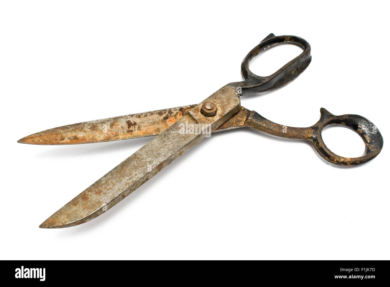 Old rusty sewing scissors isolated on white Stock Photo - Alamy