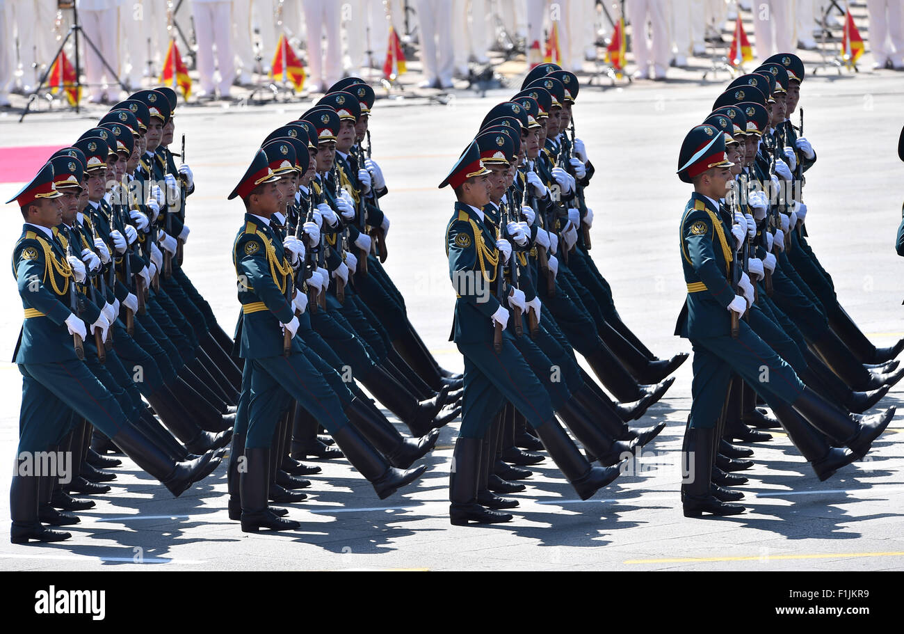 Beijing, China. 3rd Sep, 2015. The phalanx of Tajikistan attends a ...