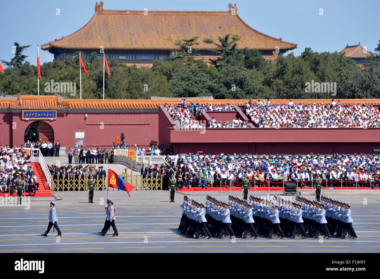 Beijing, China. 3rd Sep, 2015. The Mongolian phalanx attends a parade ...