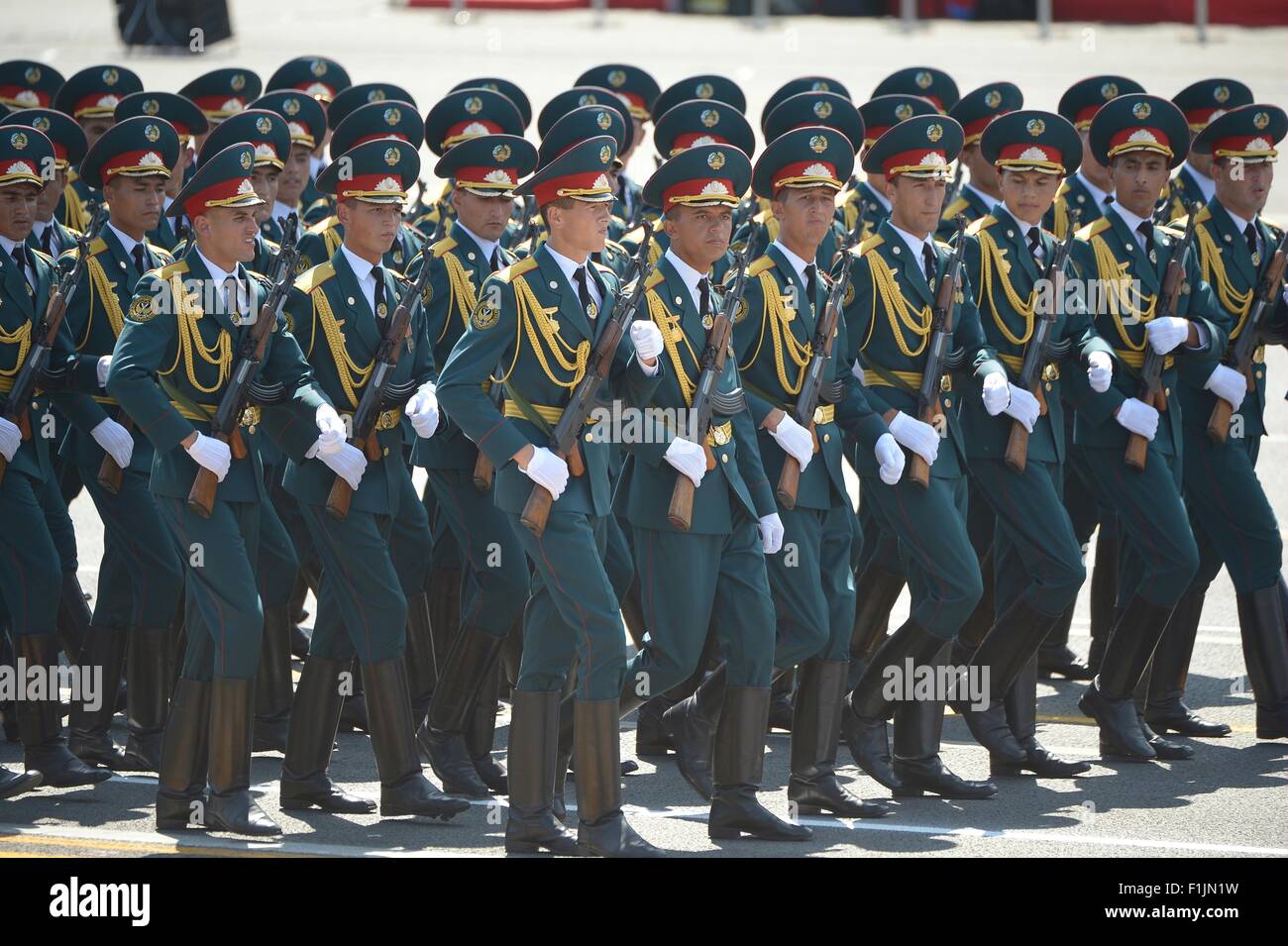 Beijing, China. 3rd Sep, 2015. The phalanx of Tajikistan attends a ...
