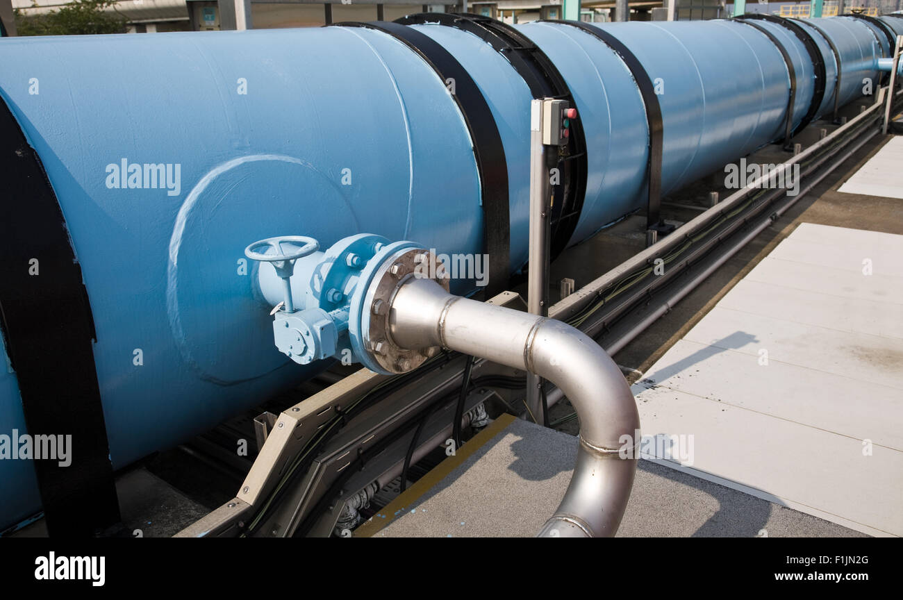 Large water pipe in a sewage treatment plant Stock Photo - Alamy