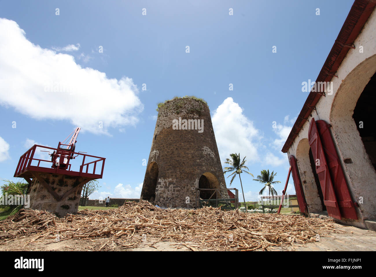 Discarded Sugar Cane husk at the old mill at St Nicholas Abbey Barbados ...