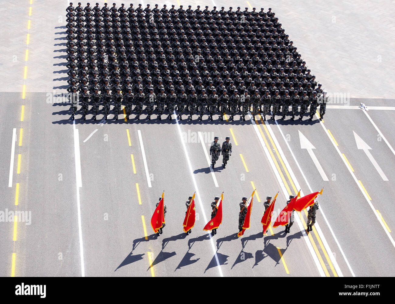 Beijing, China. 3rd Sep, 2015. The phalanx honoring heroes attends a ...
